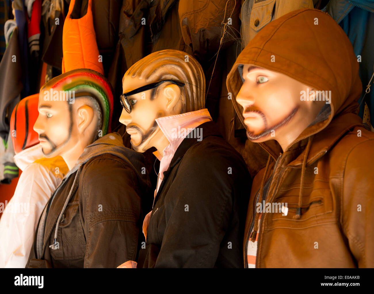 Odd looking Mannequins outside of a shop in Bolivia Stock Photo - Alamy