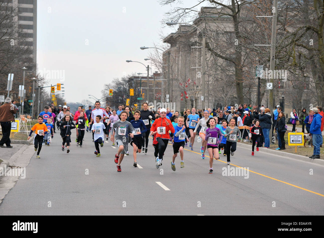 Images from a charity fun run held in the Canadian city of London ...