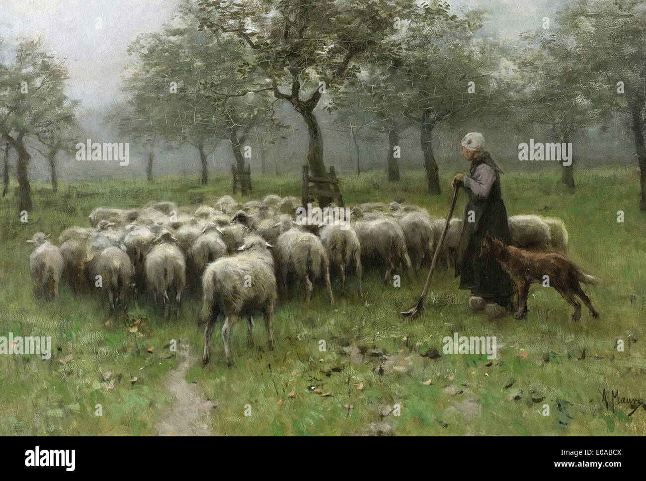 Shepherdess with sheep hi-res stock photography and images - Alamy