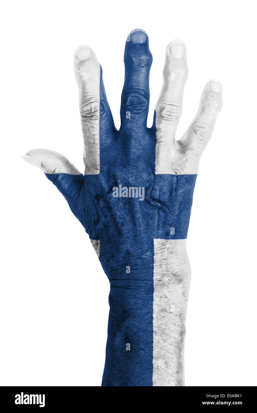 Finland flag hand hi-res stock photography and images - Alamy