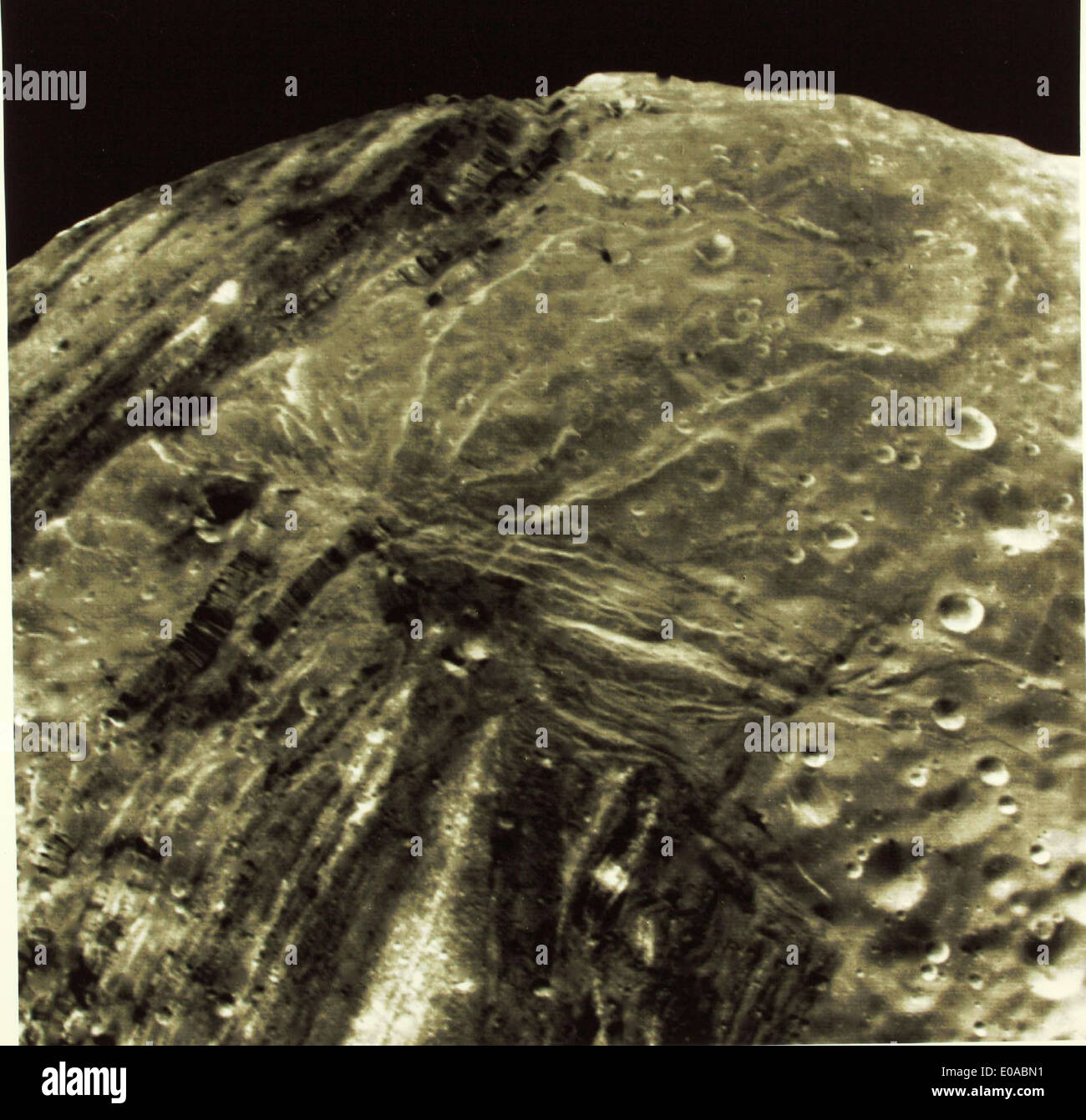 This glossy photograph, taken by NASA on January 24, 1986, captures the ...