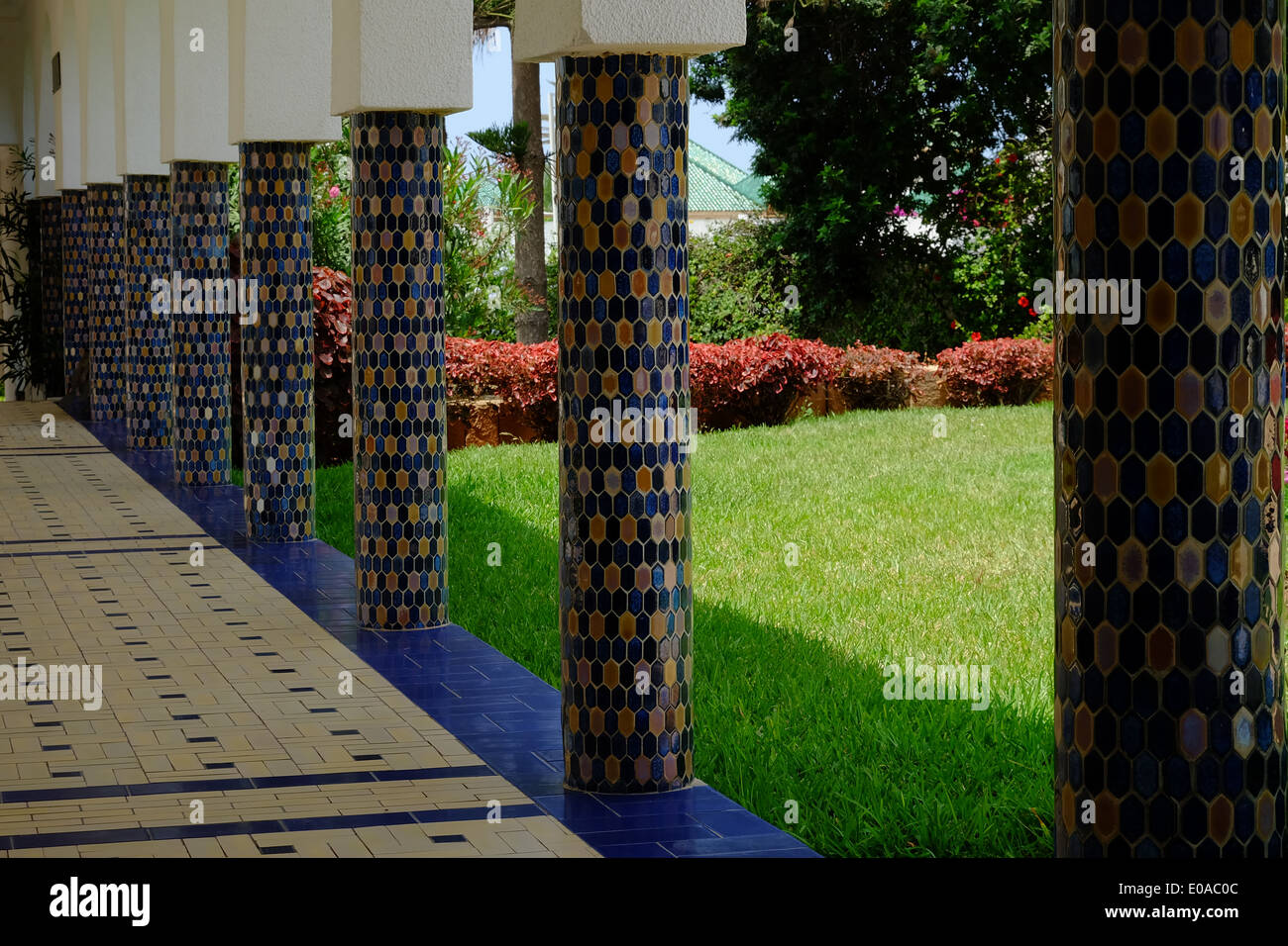Tiled pillar, Morocco Stock Photo - Alamy