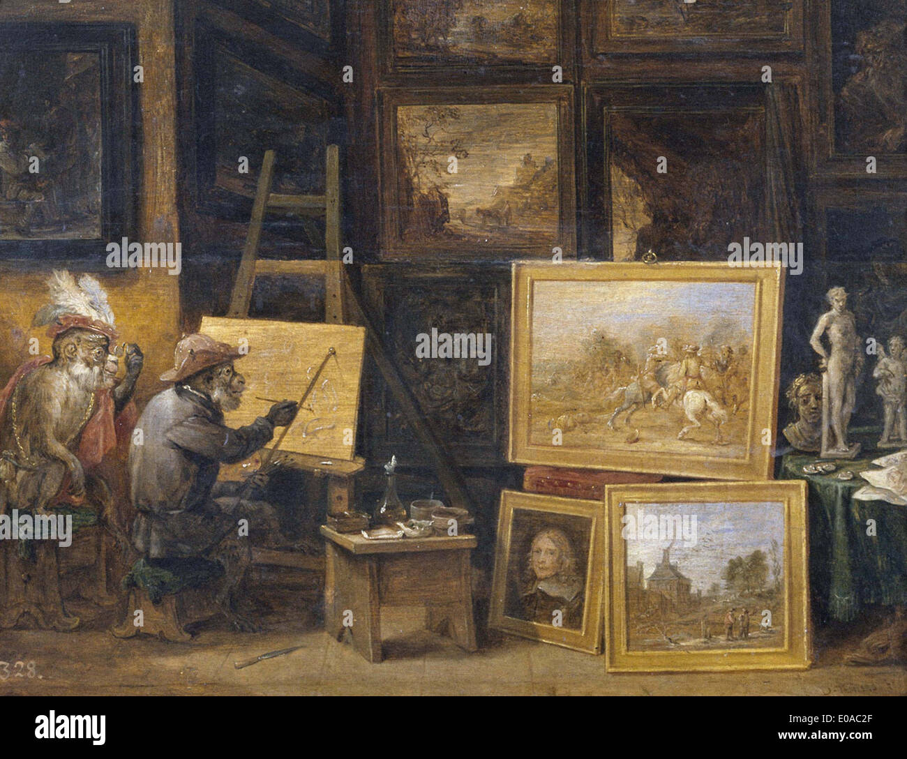 David Teniers Monkeys at School Stock Photo - Alamy