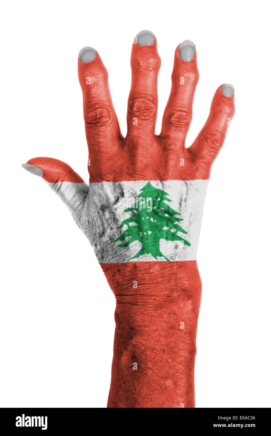Person wrapped in lebanese flag hi-res stock photography and images - Alamy