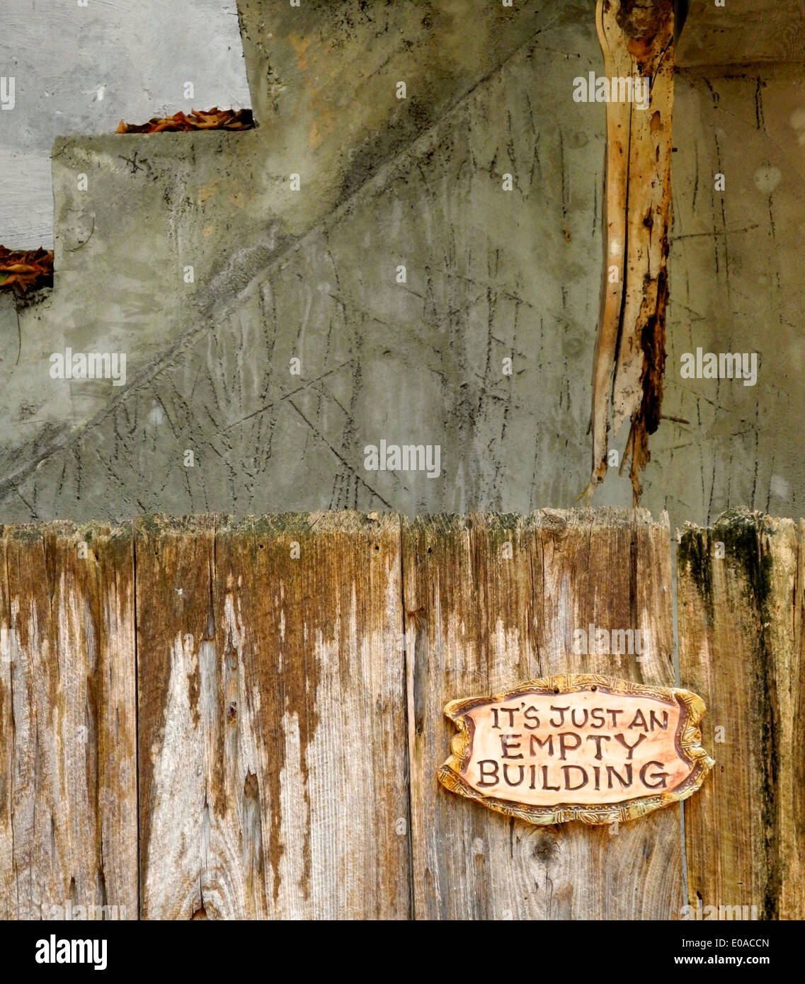 Sign on an Empty Building The sign on an old empty building tells about ...