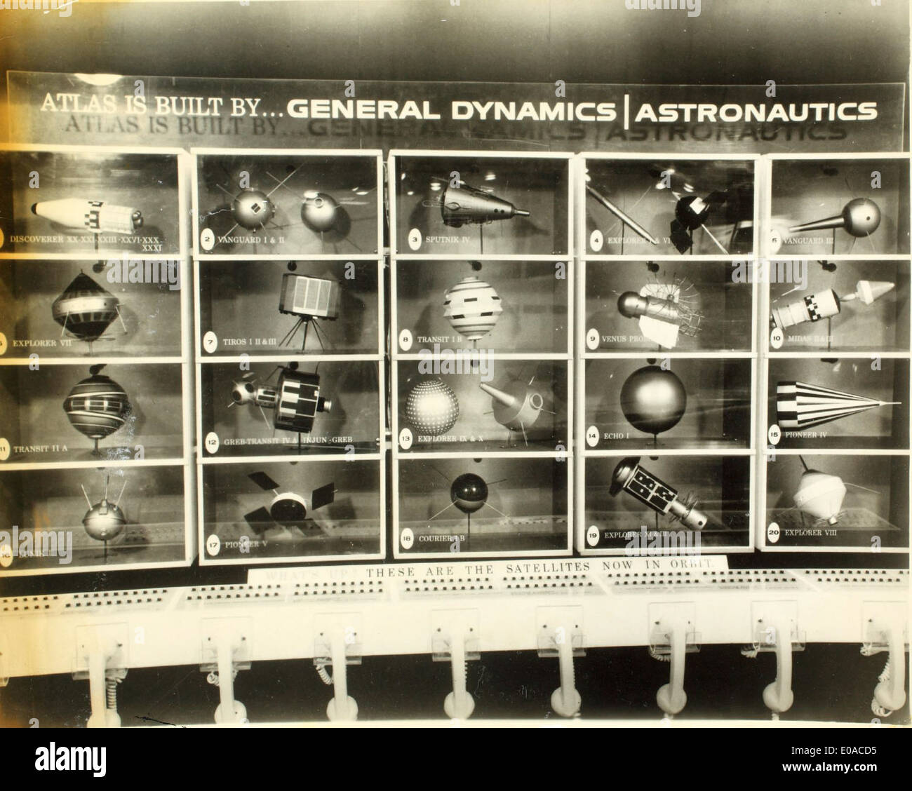This glossy photograph showcases the early days of satellite launches ...