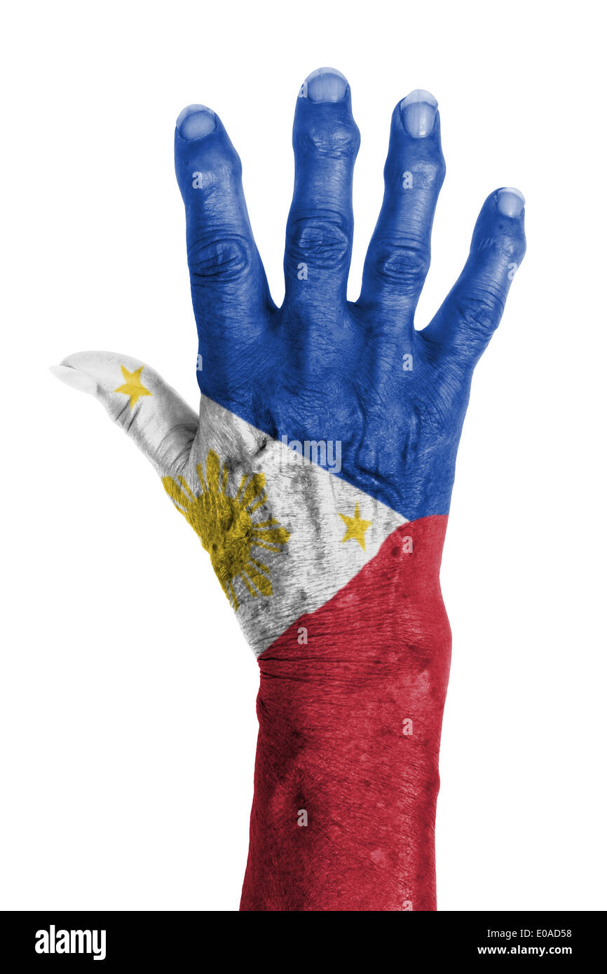 Hand of an old woman with arthritis isolated on white The Philippines ...