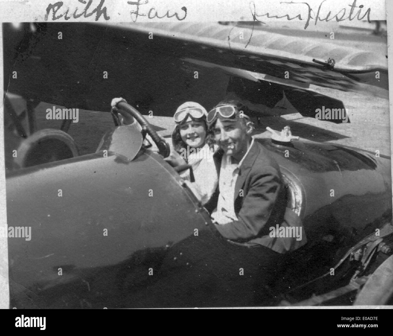 This photo captures Ruth Law, an aviation pioneer, and Jim Hester in a ...