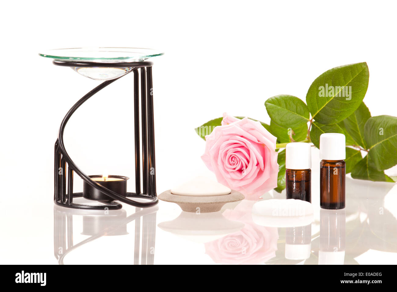 Room fragrancing with fragrance lamp and fragrance stones Stock Photo ...