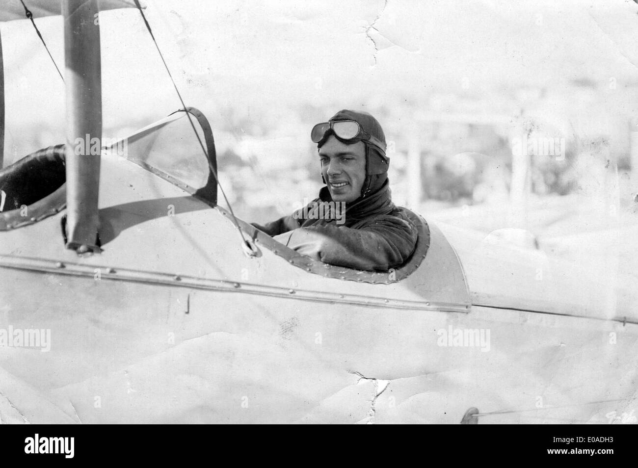 This photograph features Frank Clark, a notable aviation figure, in an ...