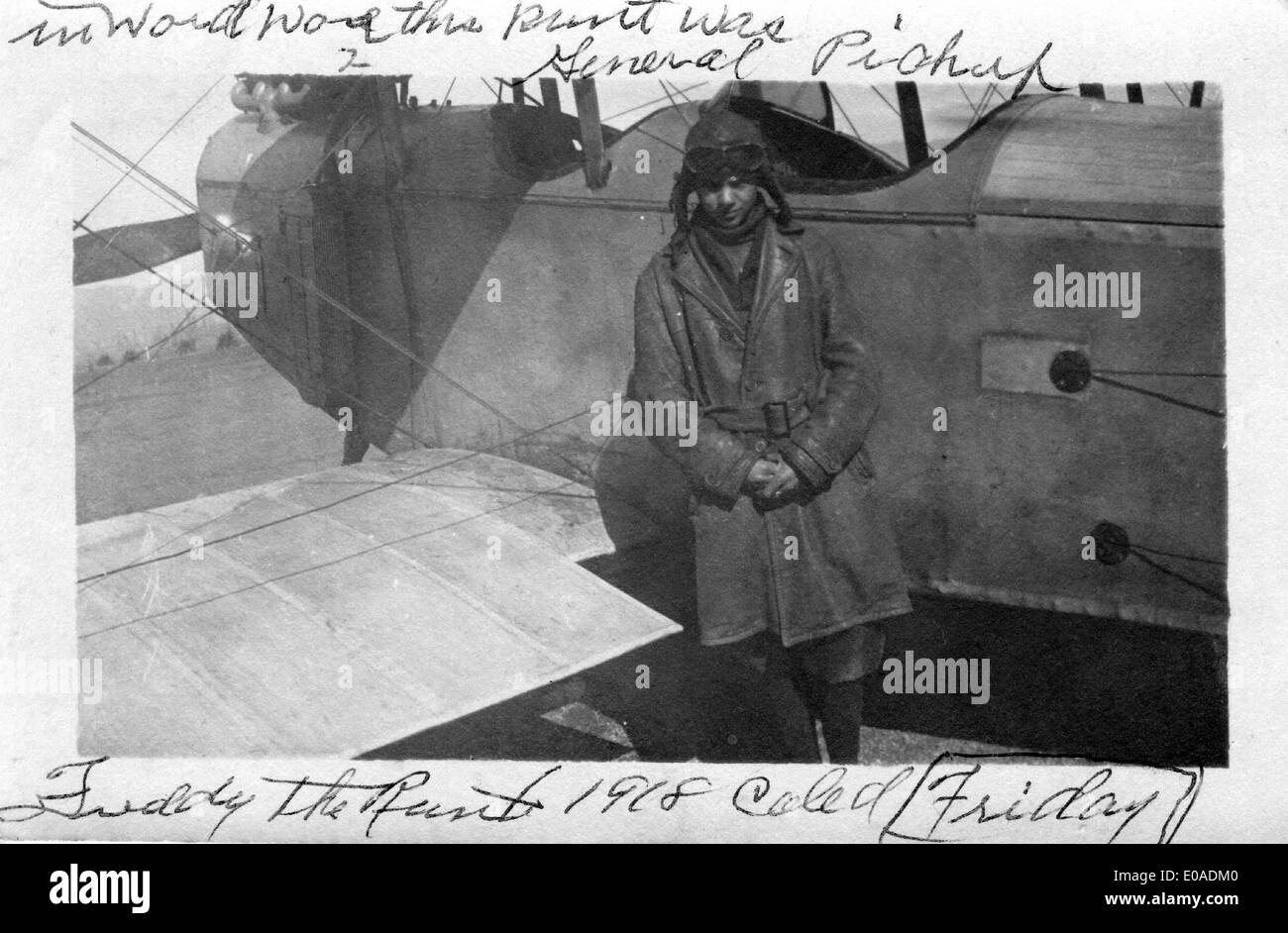 In 1918, Jim Hester posed with his aircraft, nicknamed 'Friday the Runt ...
