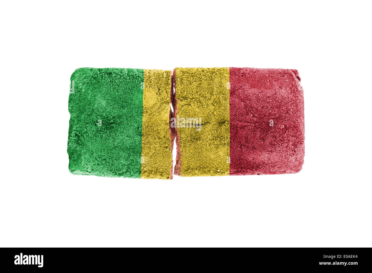 Rough broken brick isolated on white background flag of Mali Stock ...