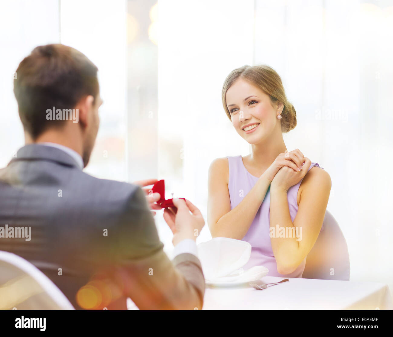Fiancee looking engagement ring hi-res stock photography and images - Alamy