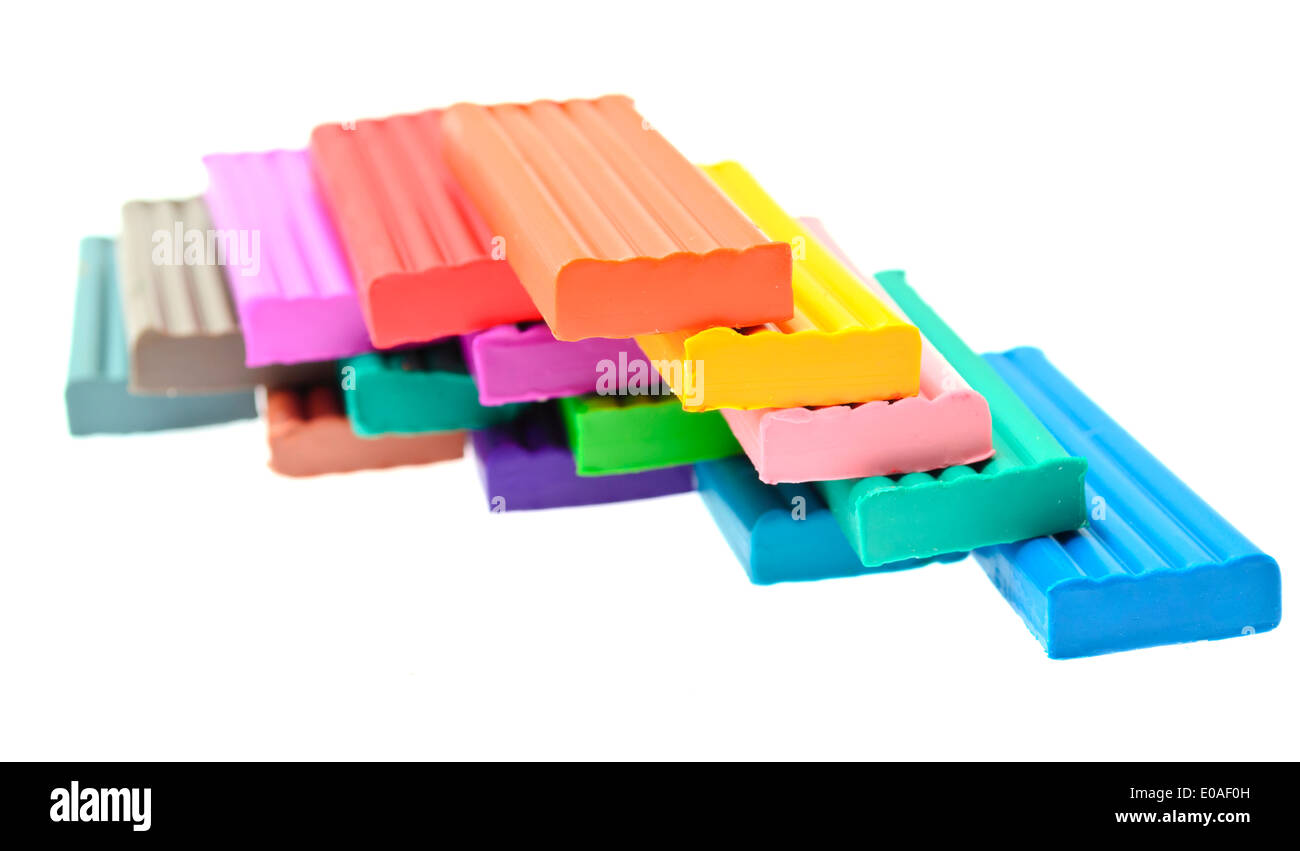 colored plasticine isolated on the white background Stock Photo - Alamy