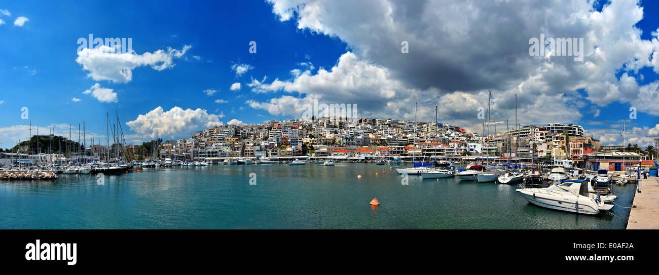 Panorama (6 photos "stiched") of Mikrolimano (means "small port", old ...