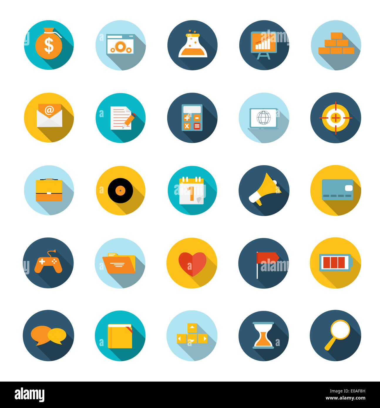 Set of Flat Icons Vector Illustration Stock Photo - Alamy