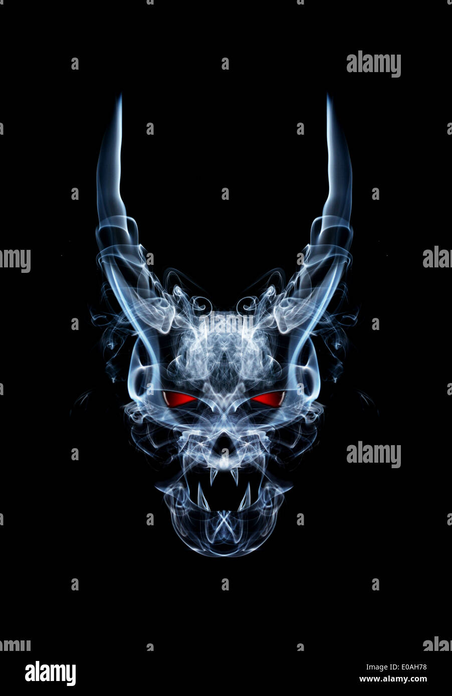 abstract daemon or devil skull , made from smoke Stock Photo - Alamy