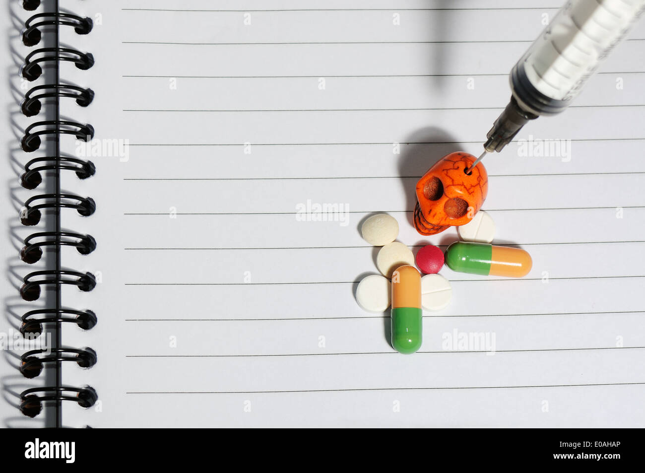 Drug abuse concept .Space for text on notebook Stock Photo - Alamy