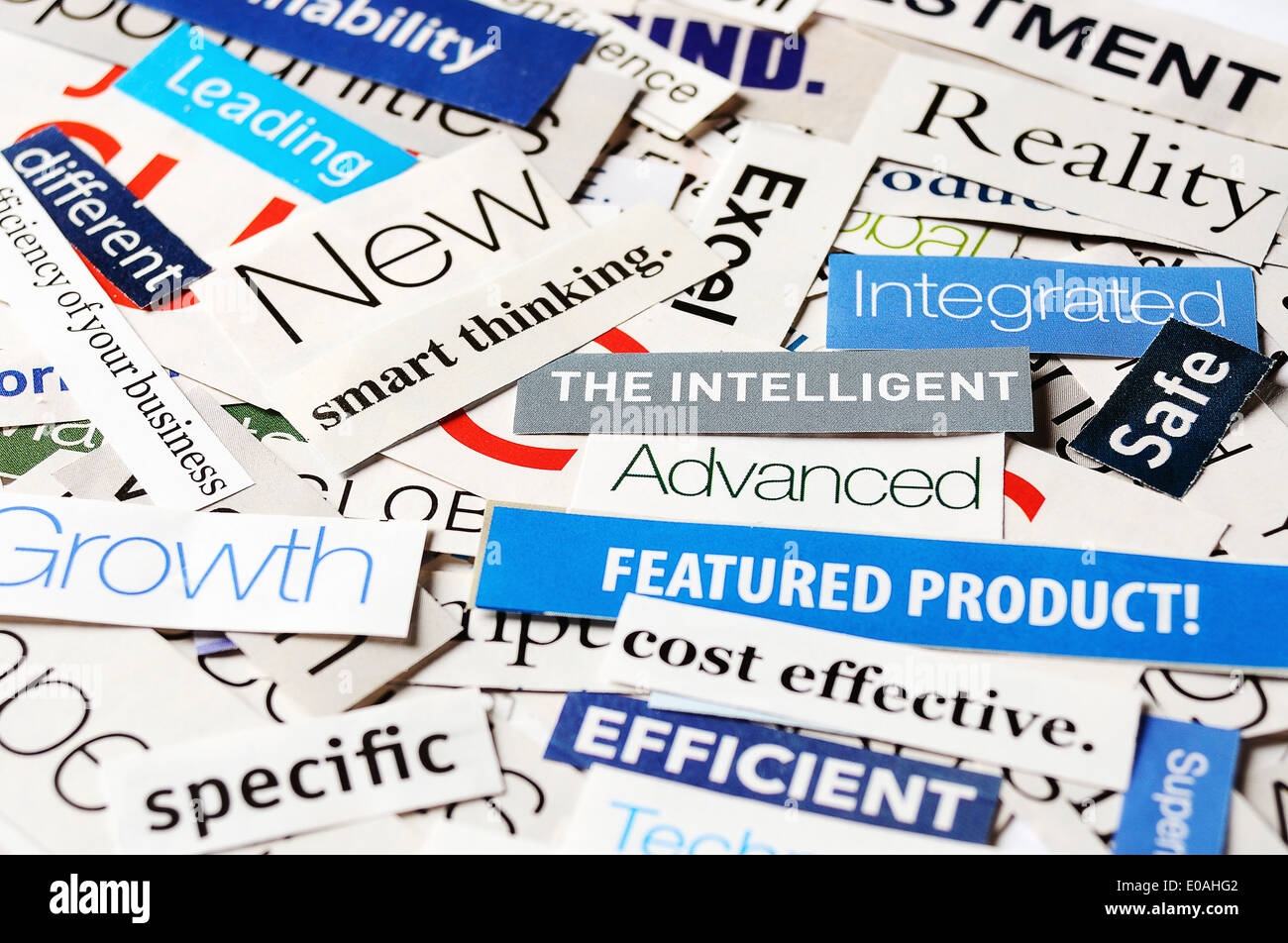 collage of paper headlines about the world economy Stock Photo - Alamy