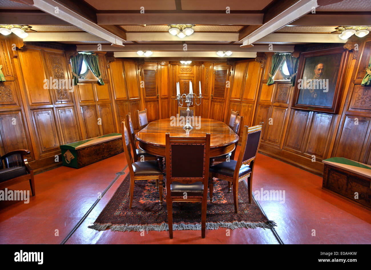 Inside the Floating Naval Museum "AVEROF"-The Admiral's chambers. You ...