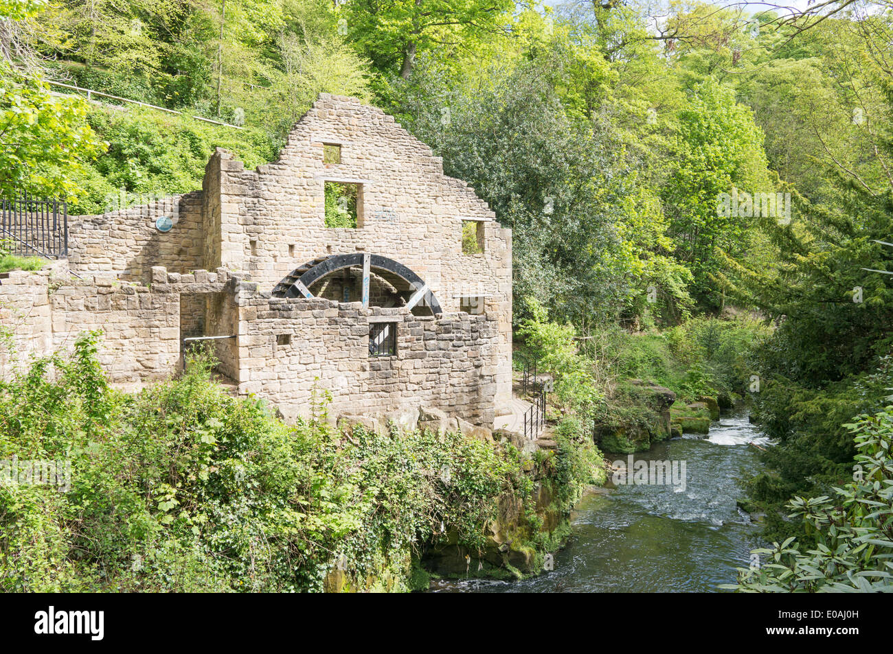 Early 19th century watermill on the Ouseburn in Jesmond Dene north east ...