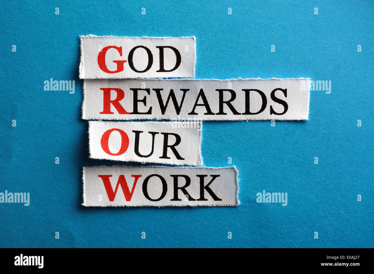 grow acronym in business concept, words on cut paper hard light Stock ...