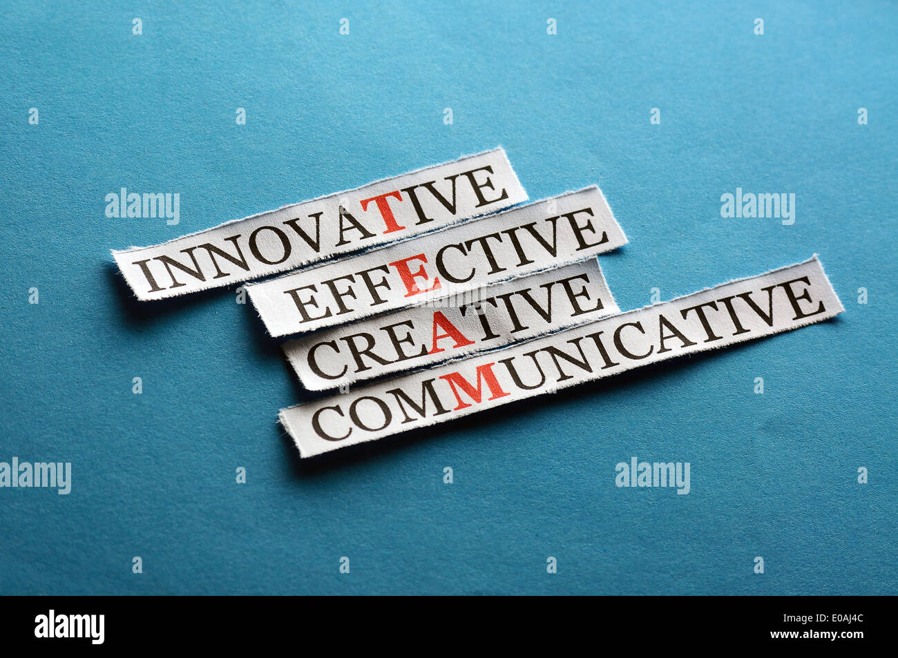team acronym in business concept, words on cut paper hard light Stock ...