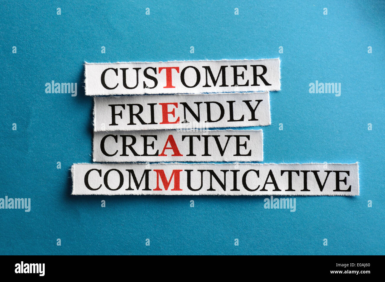 team acronym in business concept, words on cut paper hard light Stock ...