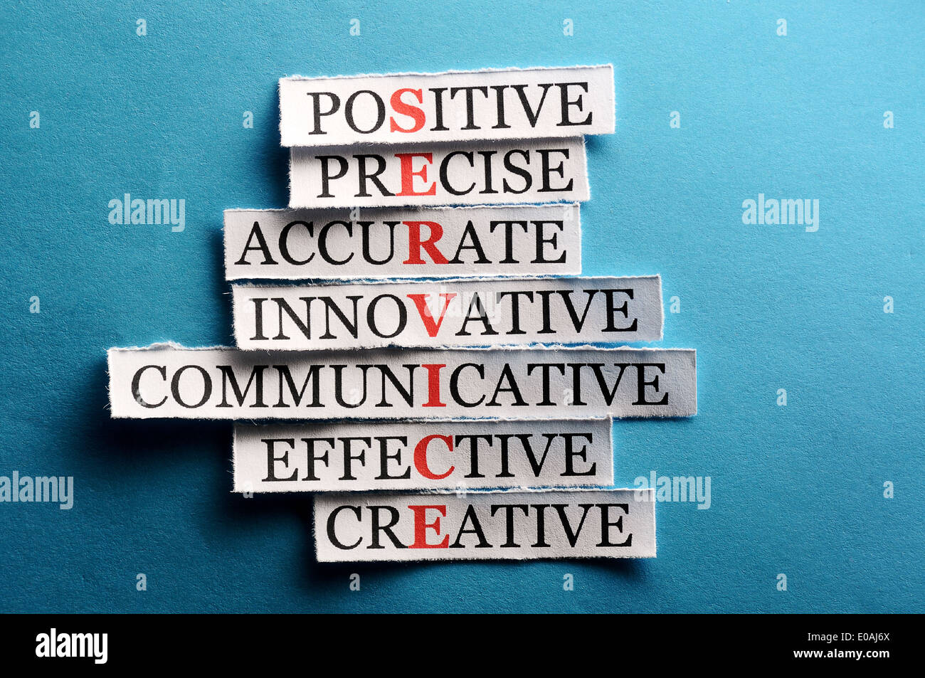 Service acronym in business concept, words on cut paper hard light ...