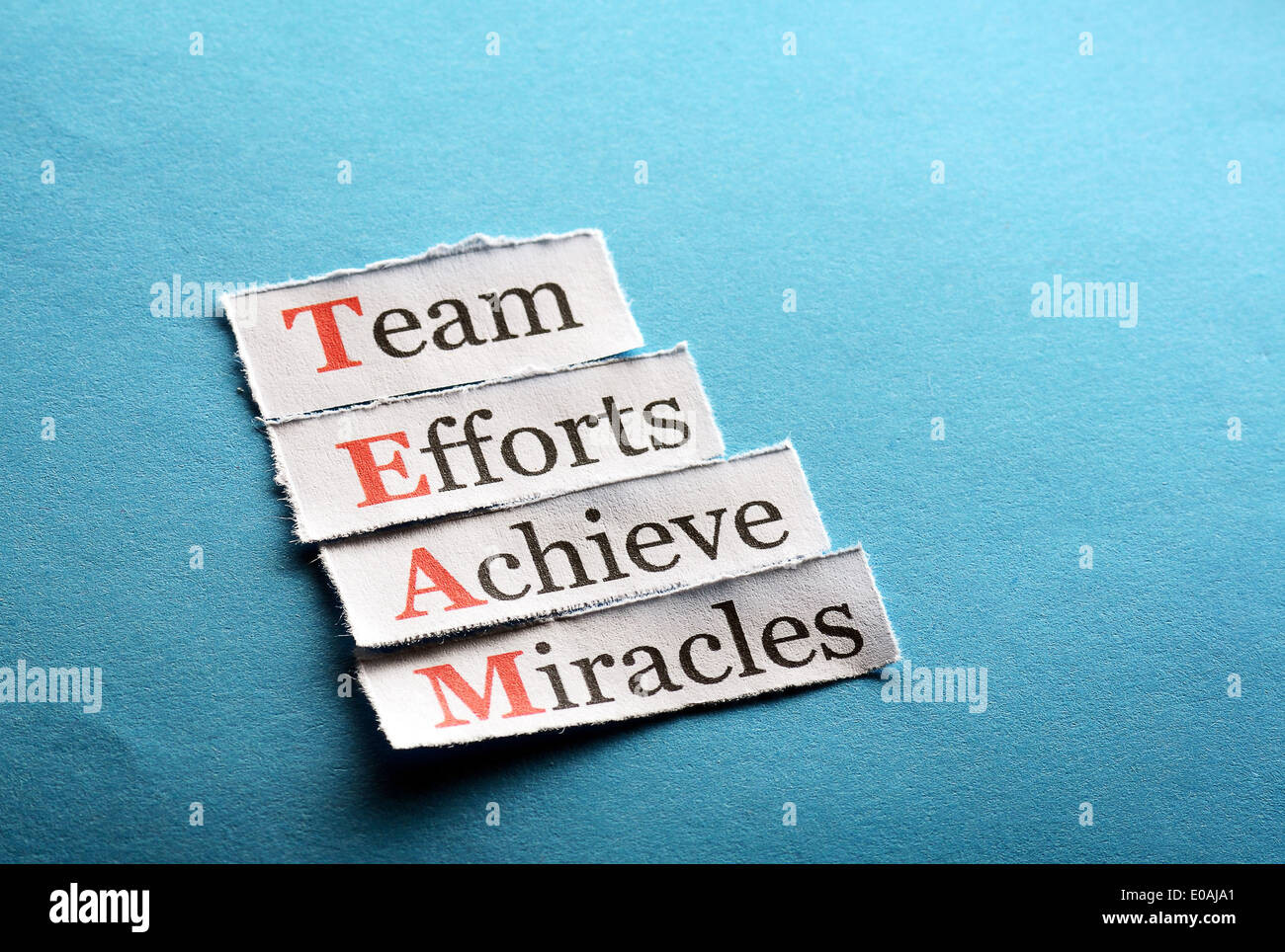 team acronym in business concept, words on cut paper hard light Stock ...