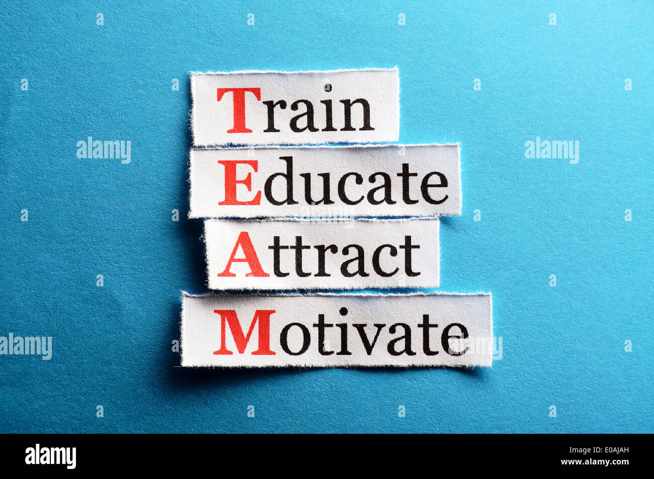 team acronym in business concept, words on cut paper hard light Stock ...