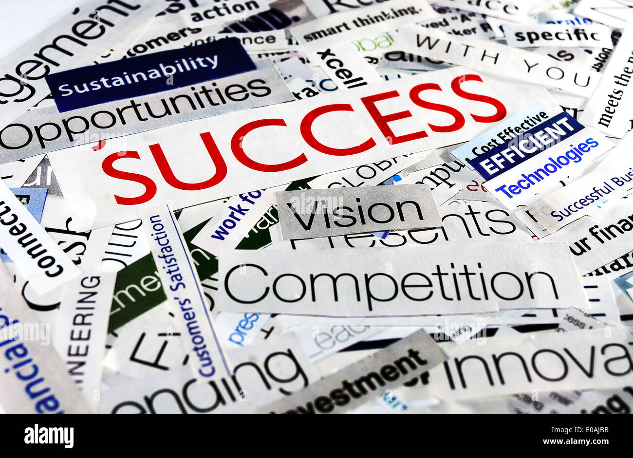 collage of papernews headlines about the success Stock Photo - Alamy
