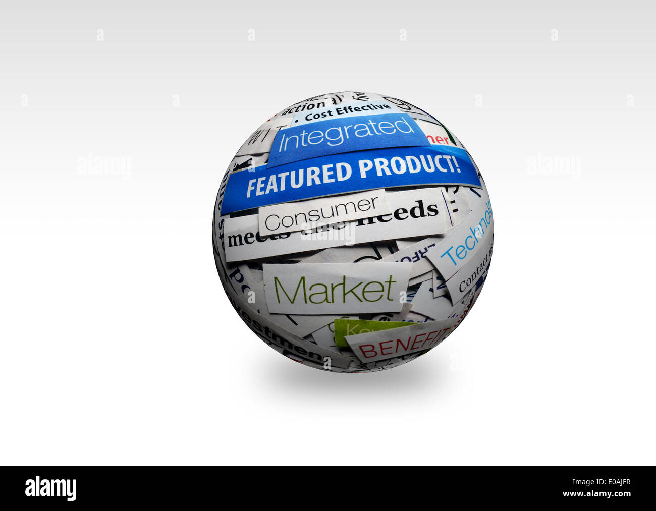 collage of paper headlines about the world economy on 3D sphere Stock ...