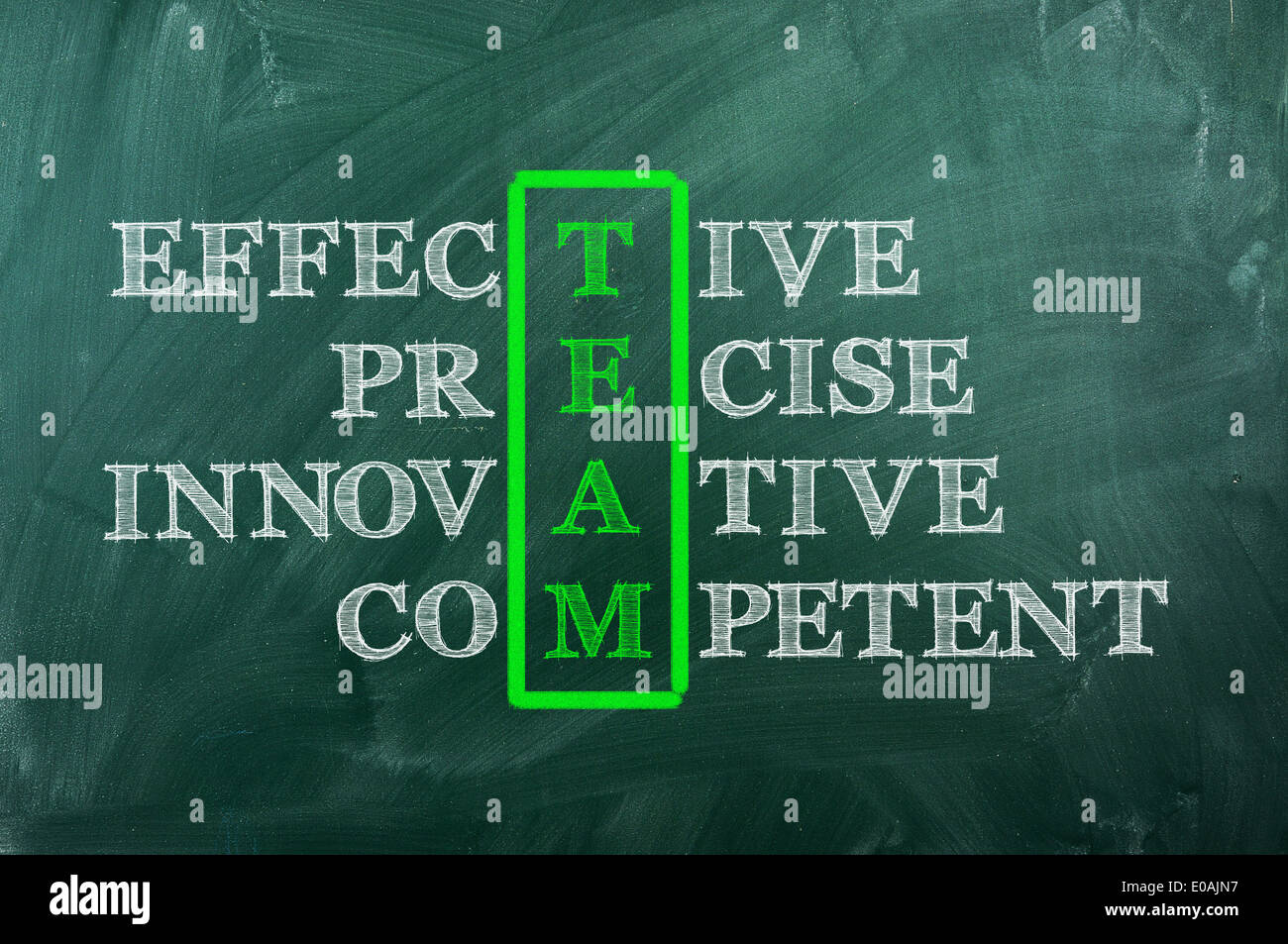 Chalk drawing - TEAM: effective,precise ,innovative,competent Stock ...