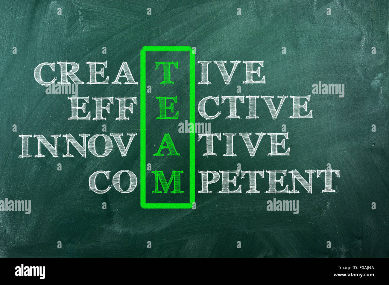 Chalk drawing - TEAM: creative ,effective,innovative ,competent Stock ...