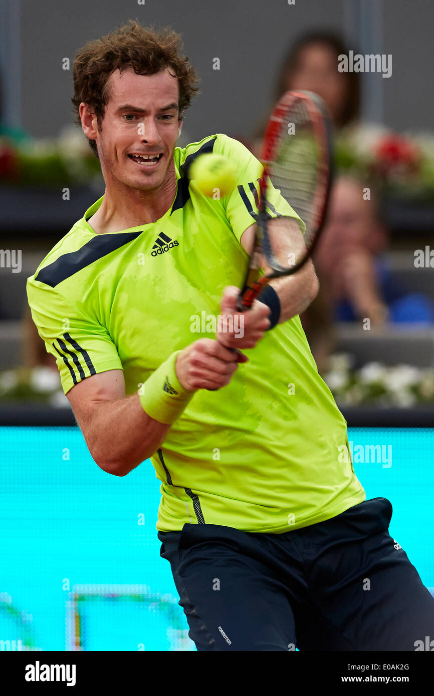Madrid, Spain. 07th May, 2014. Andy Murray of Great Britain plays a ...
