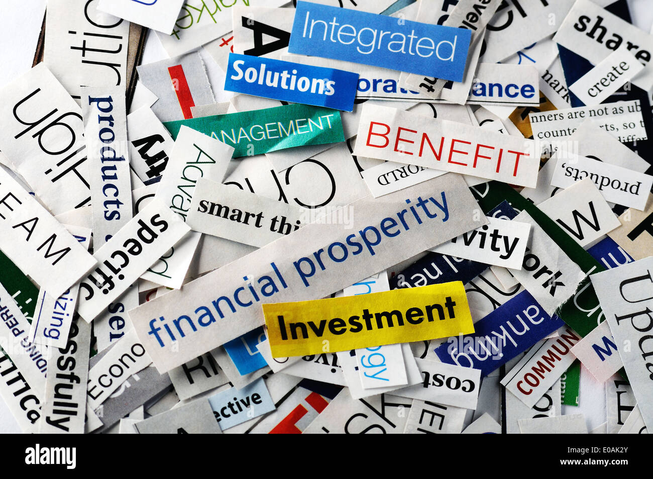 collage of paper headlines about the world economy Stock Photo - Alamy