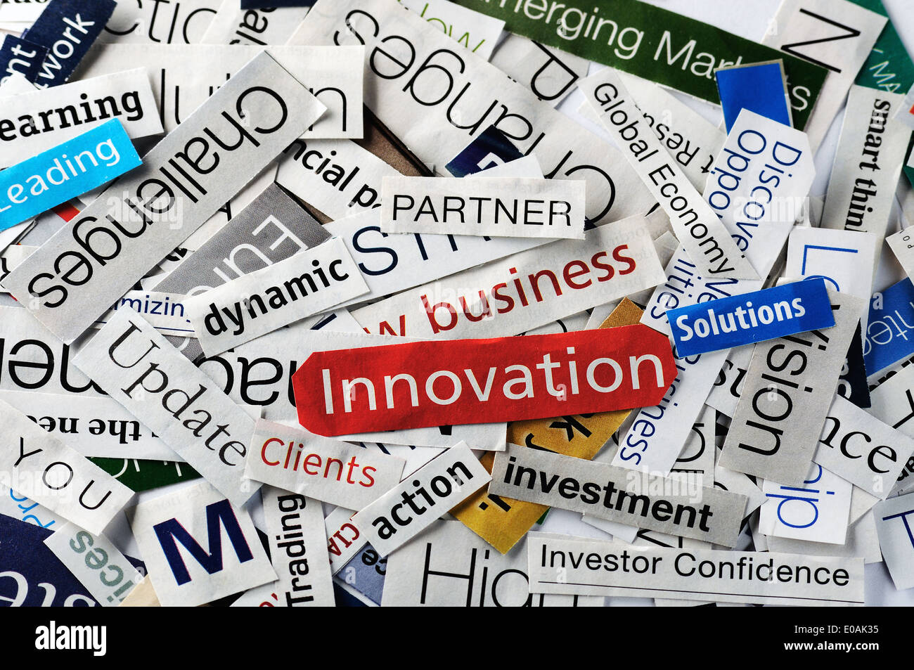 collage of paper headlines about the world economy Stock Photo - Alamy