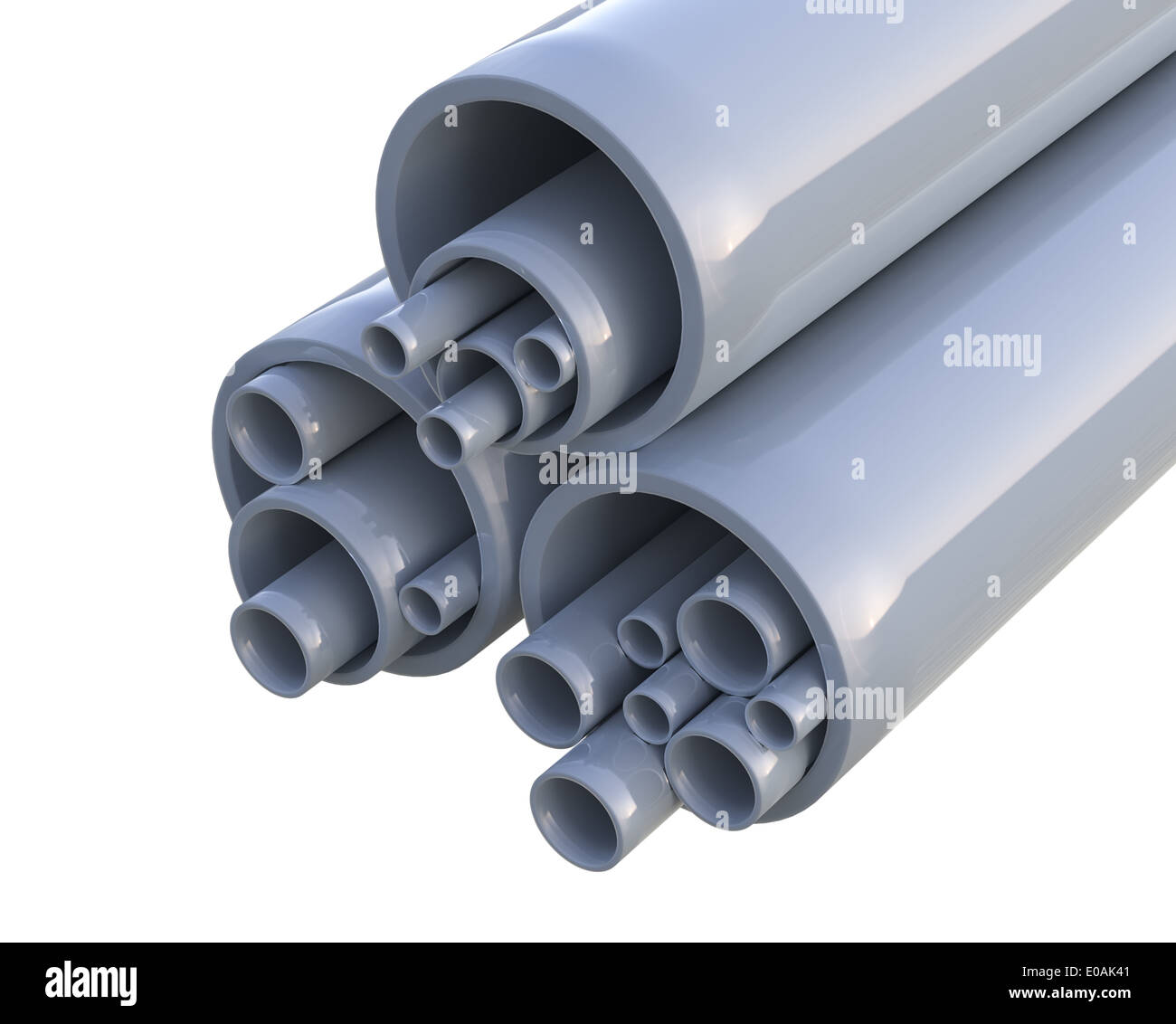 Plastic pipes - isolated on white background Stock Photo - Alamy