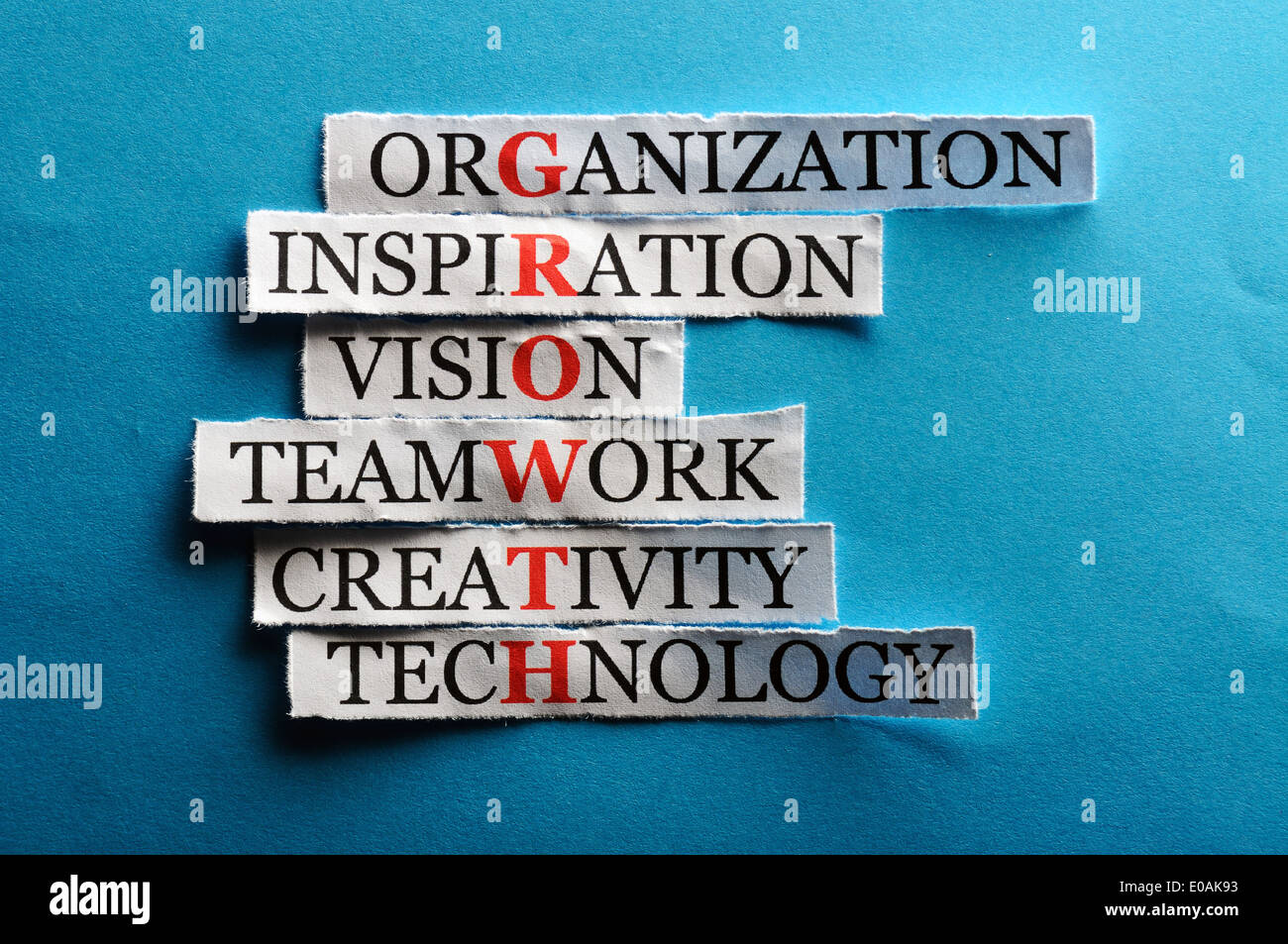 growth acronym in business concept, words on cut paper hard light Stock ...