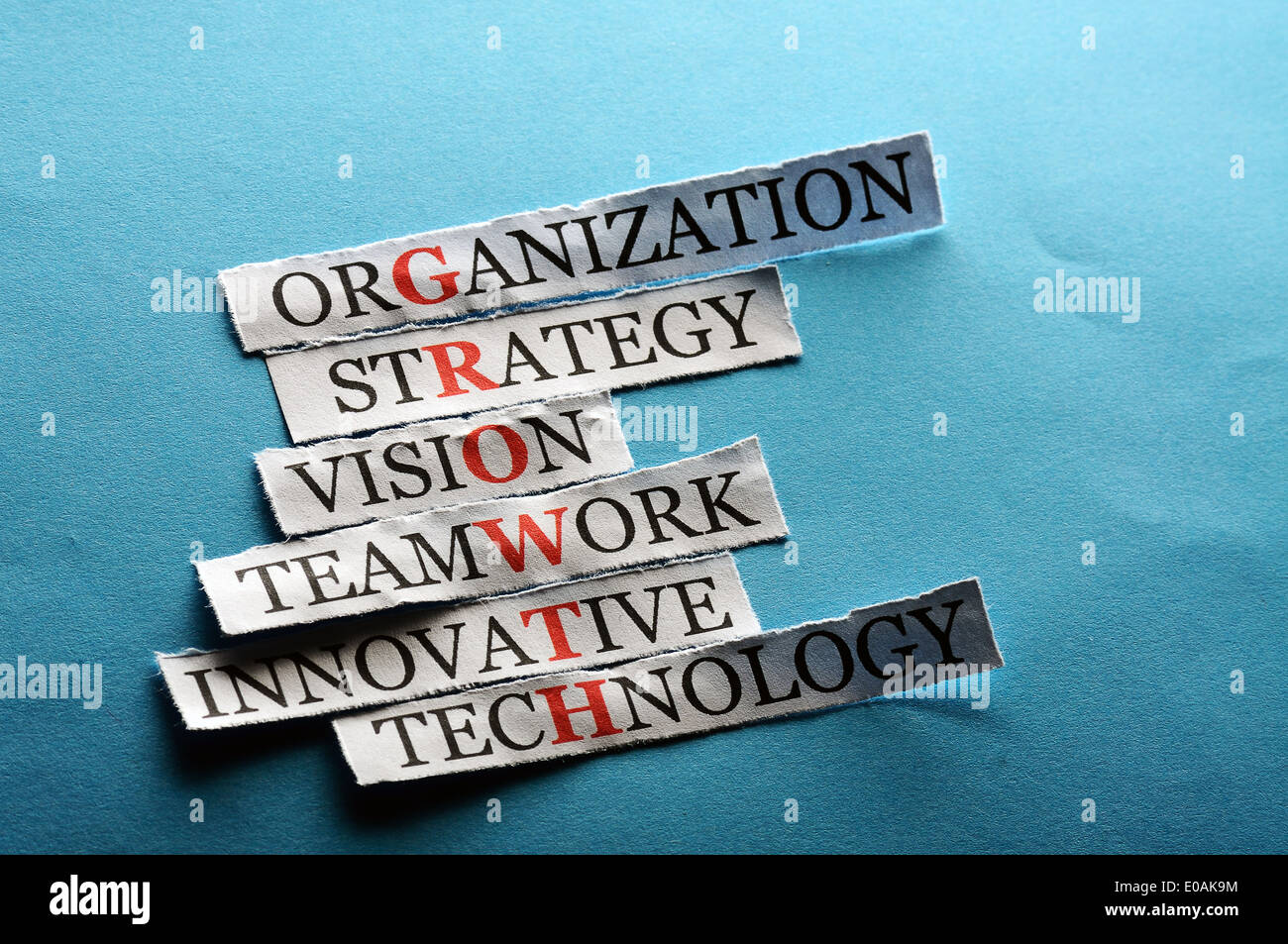 growth acronym in business concept, words on cut paper hard light Stock ...