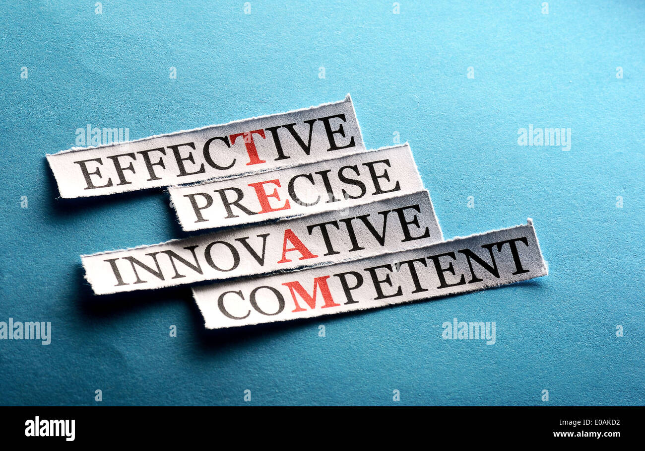 team acronym in business concept, words on cut paper hard light Stock ...