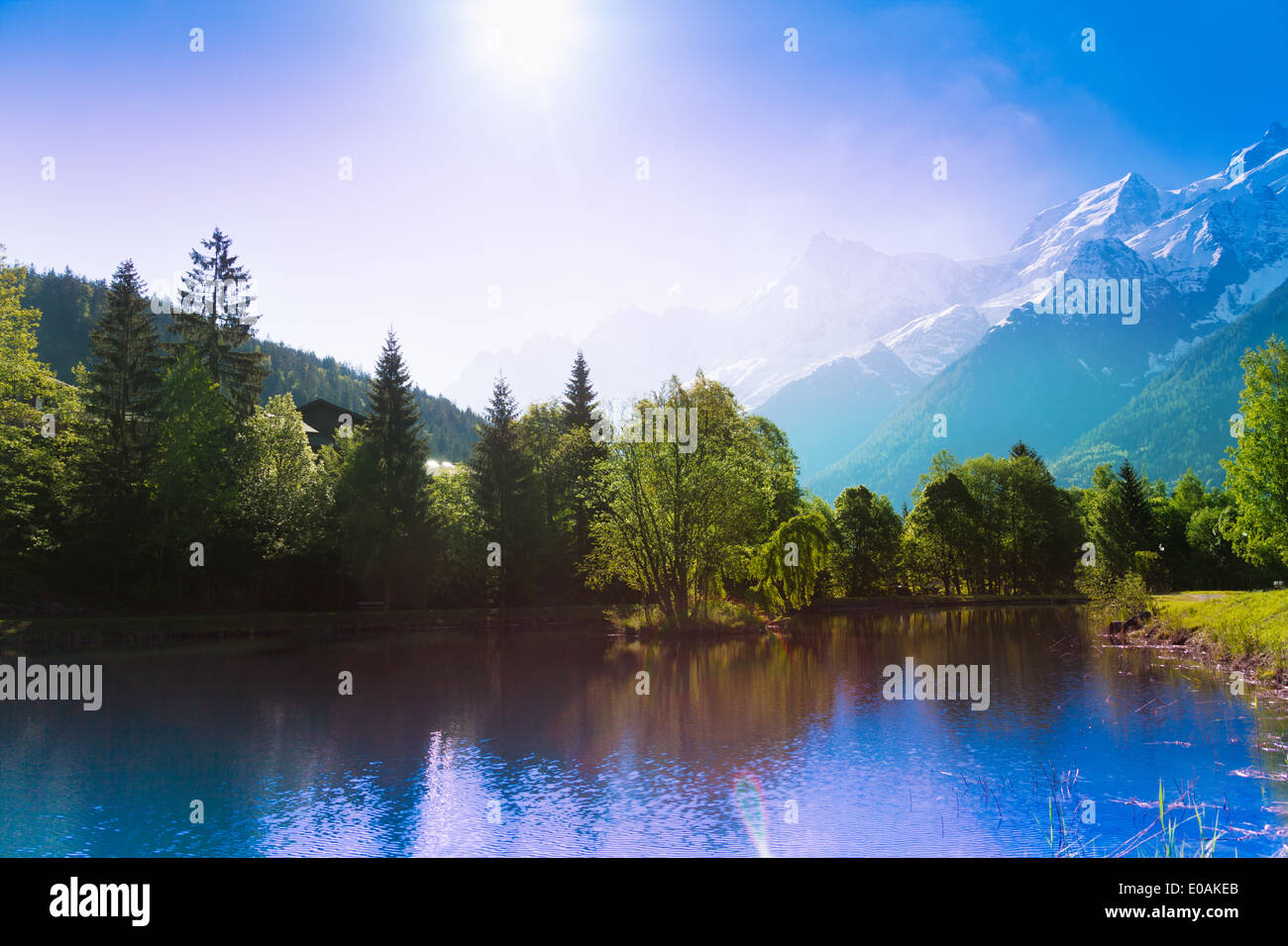 Picturesque scenery lake in Chamonix, France Stock Photo - Alamy