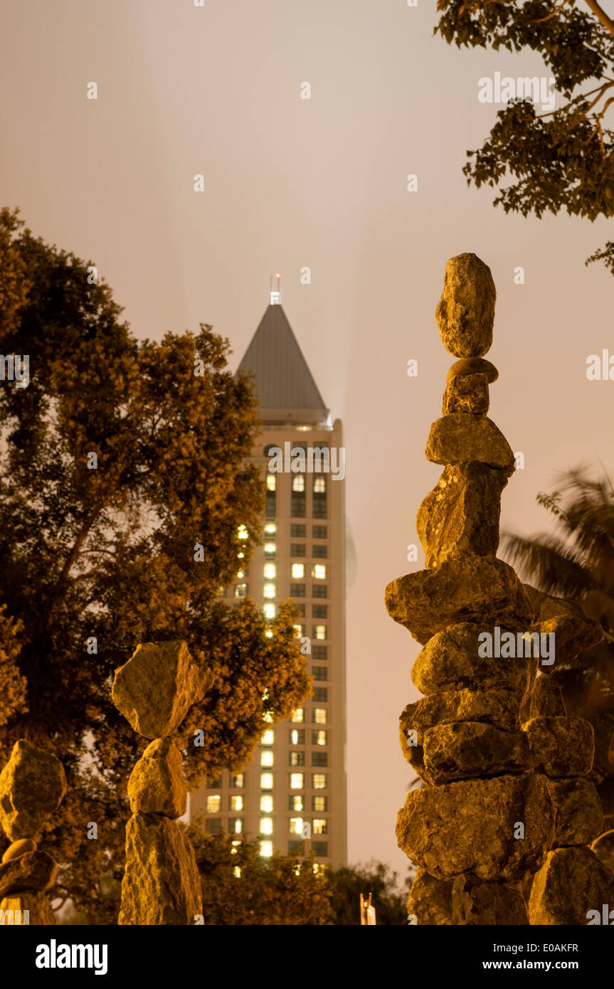 Building and Rocks balanced in a stack, San Diego, California, USA ...