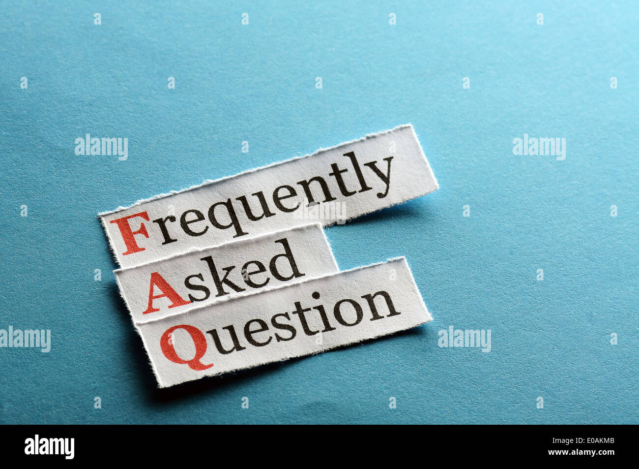 frequently asked question (FAQ) concept for website service on paper ...