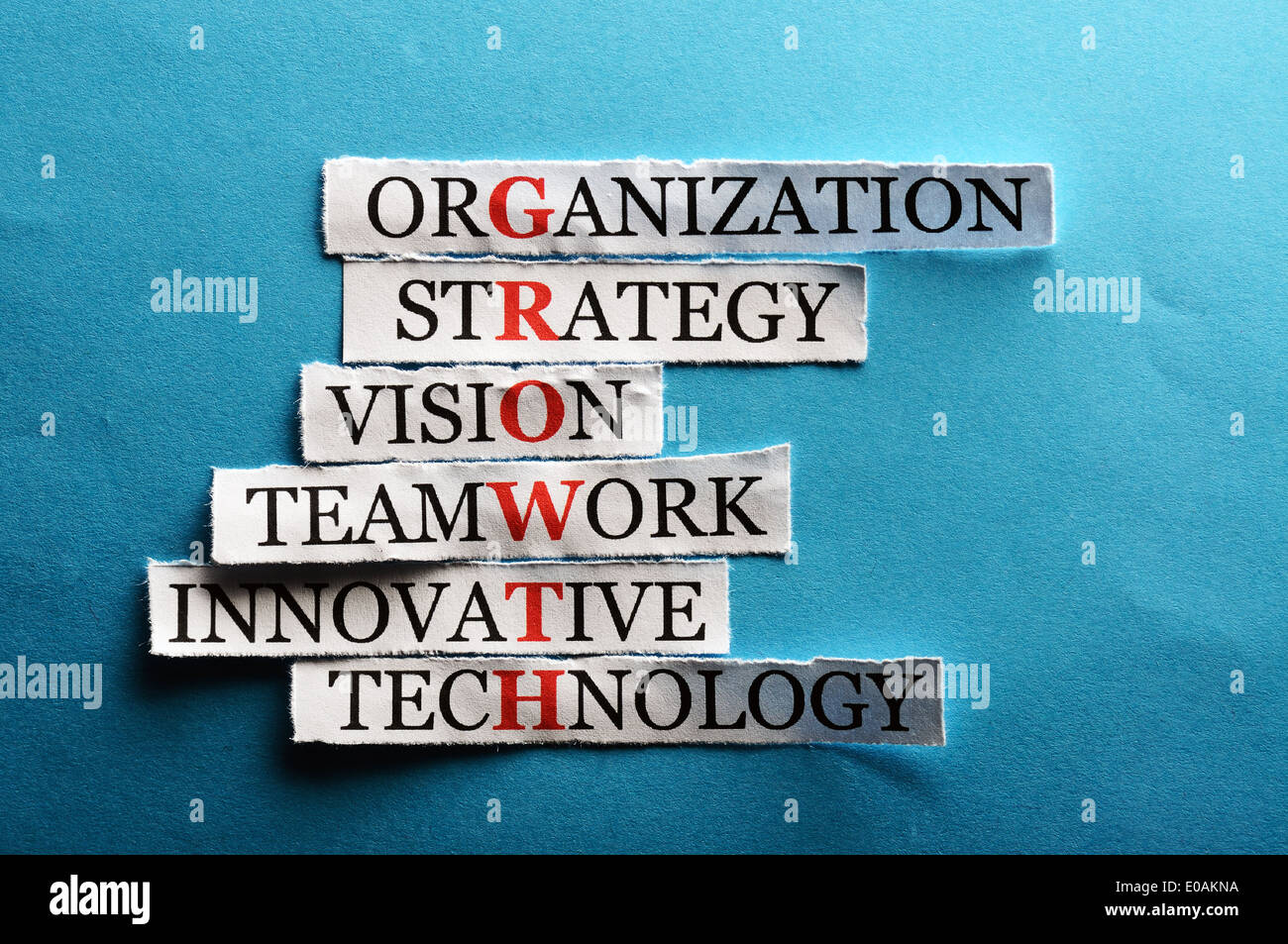 growth acronym in business concept, words on cut paper hard light Stock ...