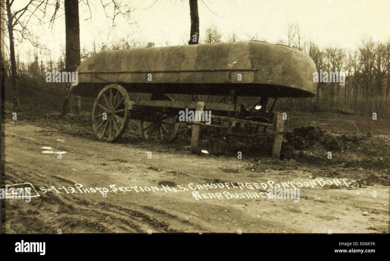 This image from World War I depicts a pontoon bridge, a vital military ...