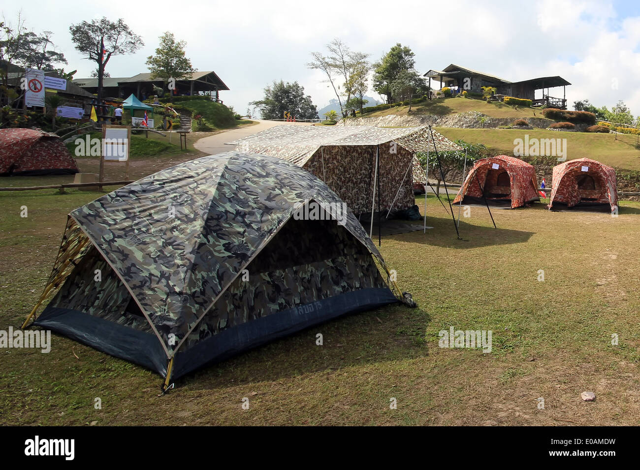 Tent on grass campsite hi-res stock photography and images - Alamy