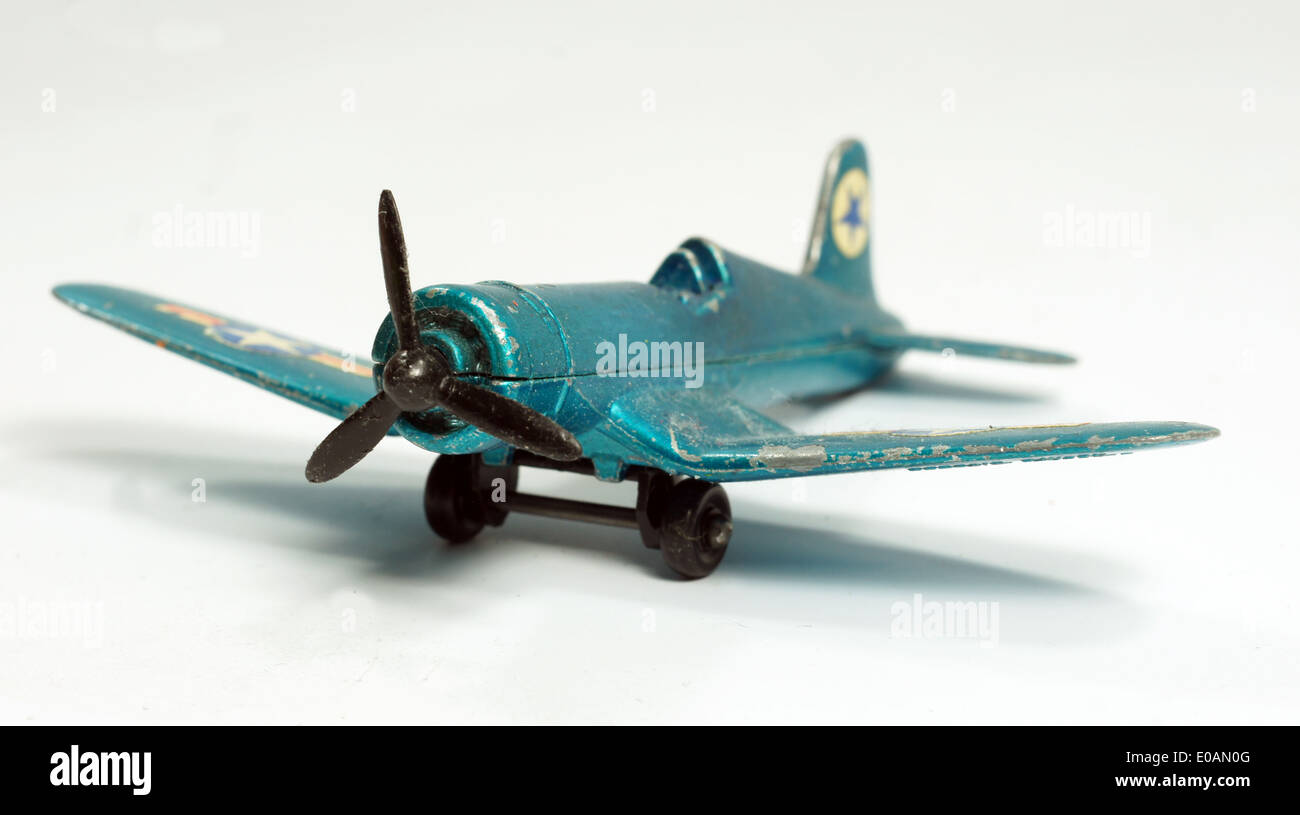 Vintage small toy fighter plane Stock Photo - Alamy