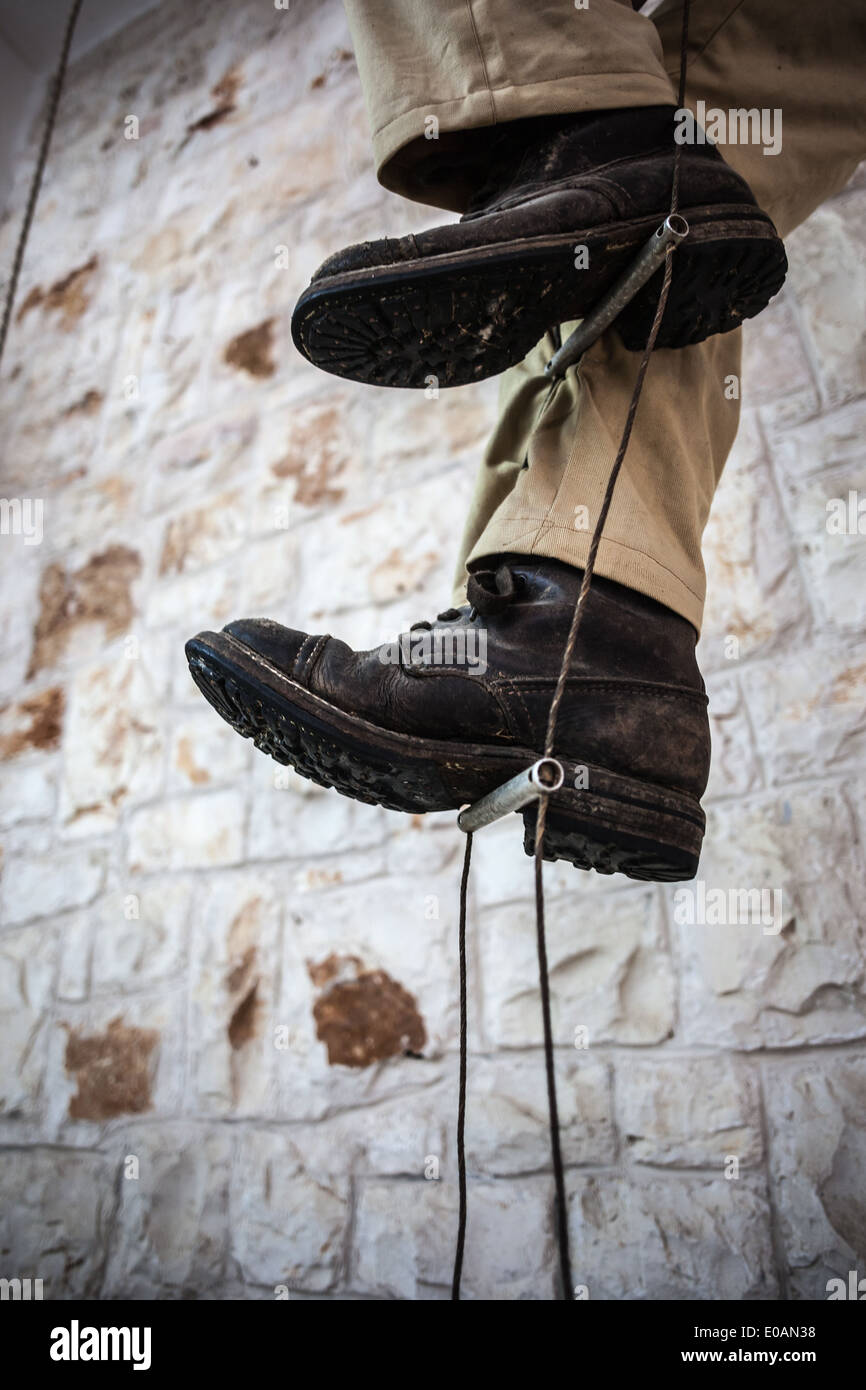 Old fashioned caver climbing up hi-res stock photography and images - Alamy